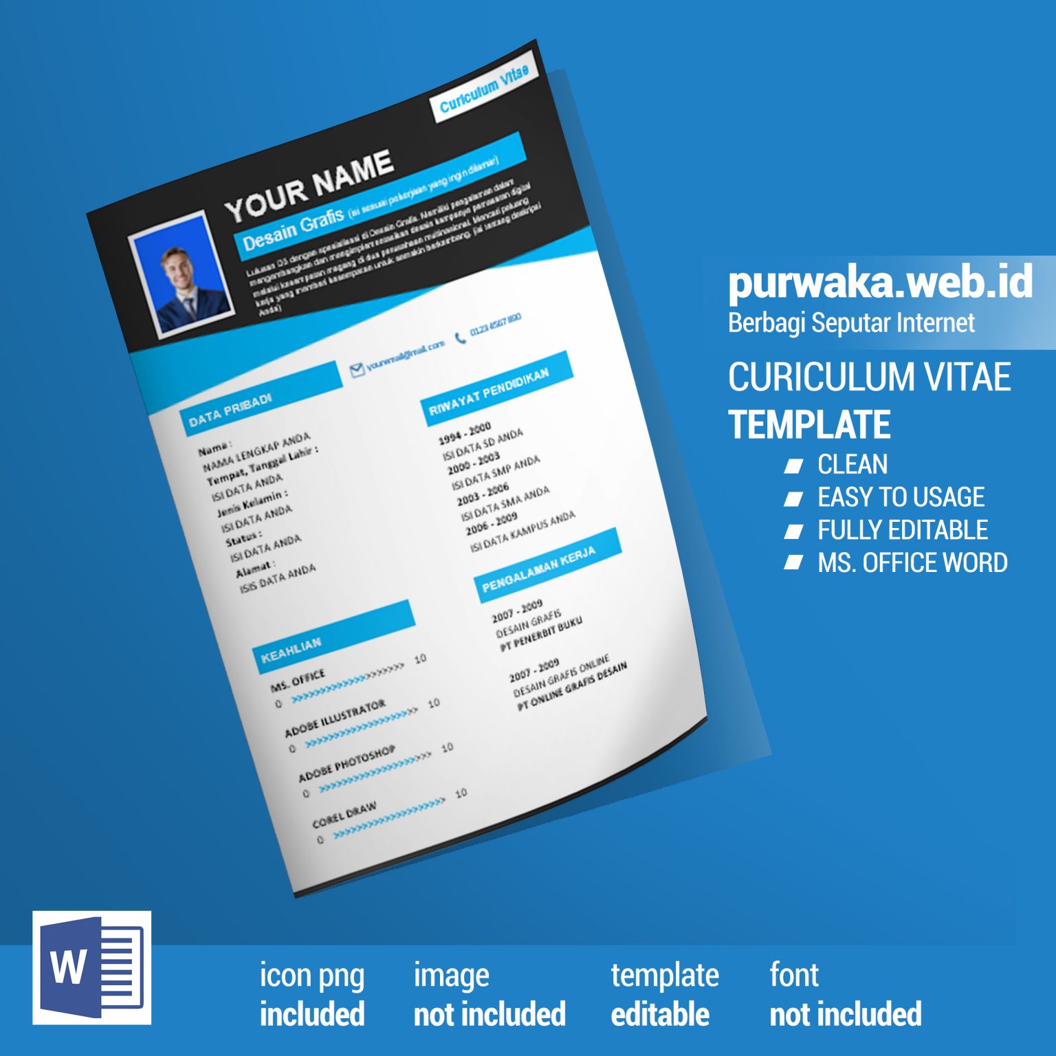 Download Template Curiculum Vitae CV Siap Edit untuk Fresh Graduate ...