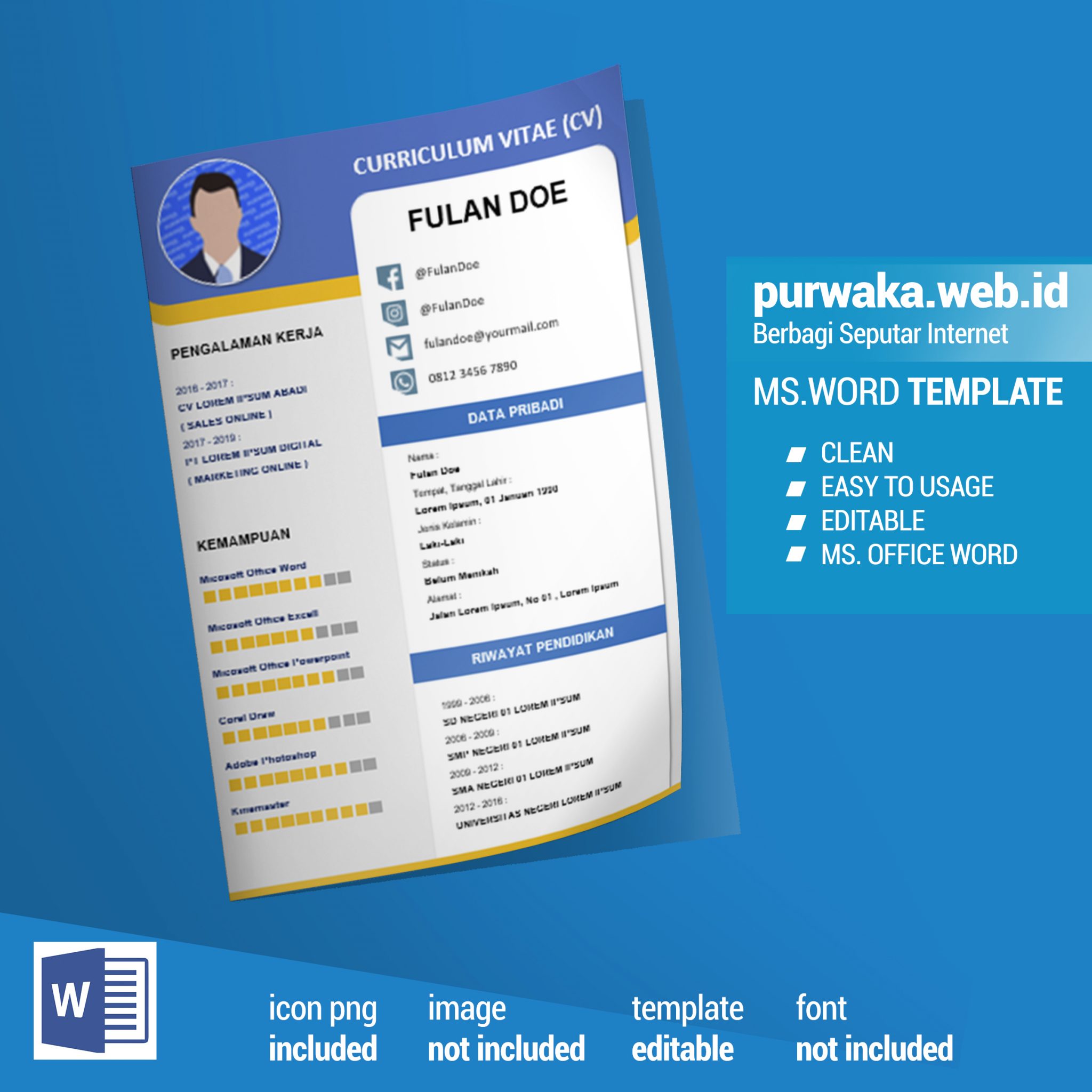 Download Gratis Curriculum Vitae Kosong Format Word | Download Gratis ...